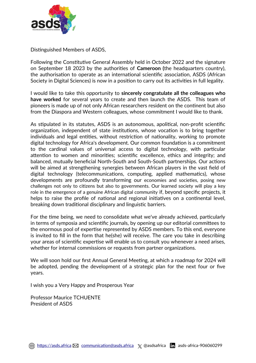 ASDS | The African Society in Digital Science